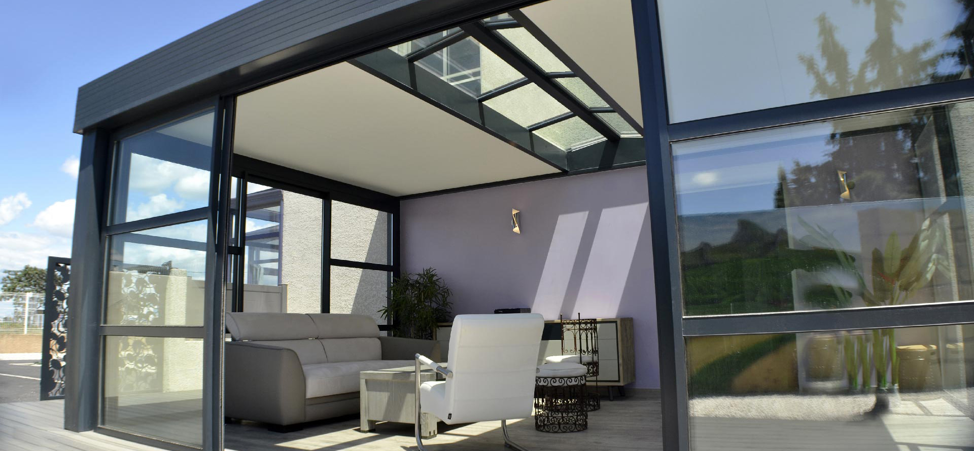 Vérandas Espace Lounge pour votre habitat - Alu Baie Provence - Salon